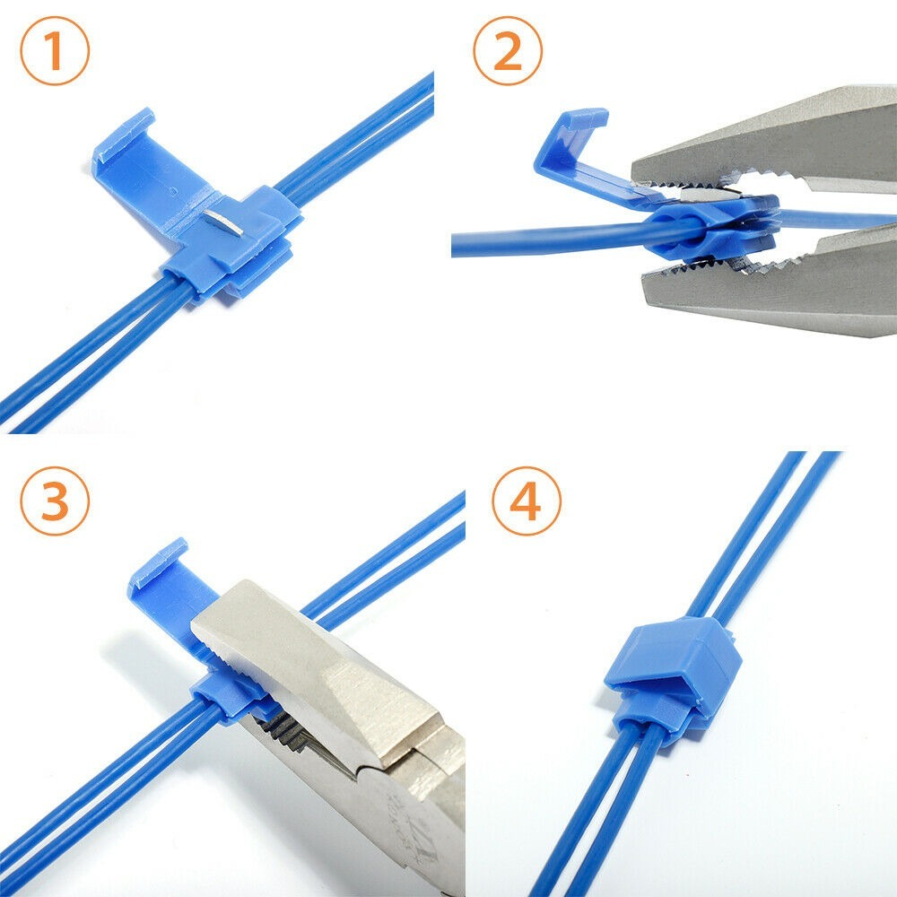 50pcs Blue Scotch Lock Wire Connectors Quick Splice Terminals Crimp ...