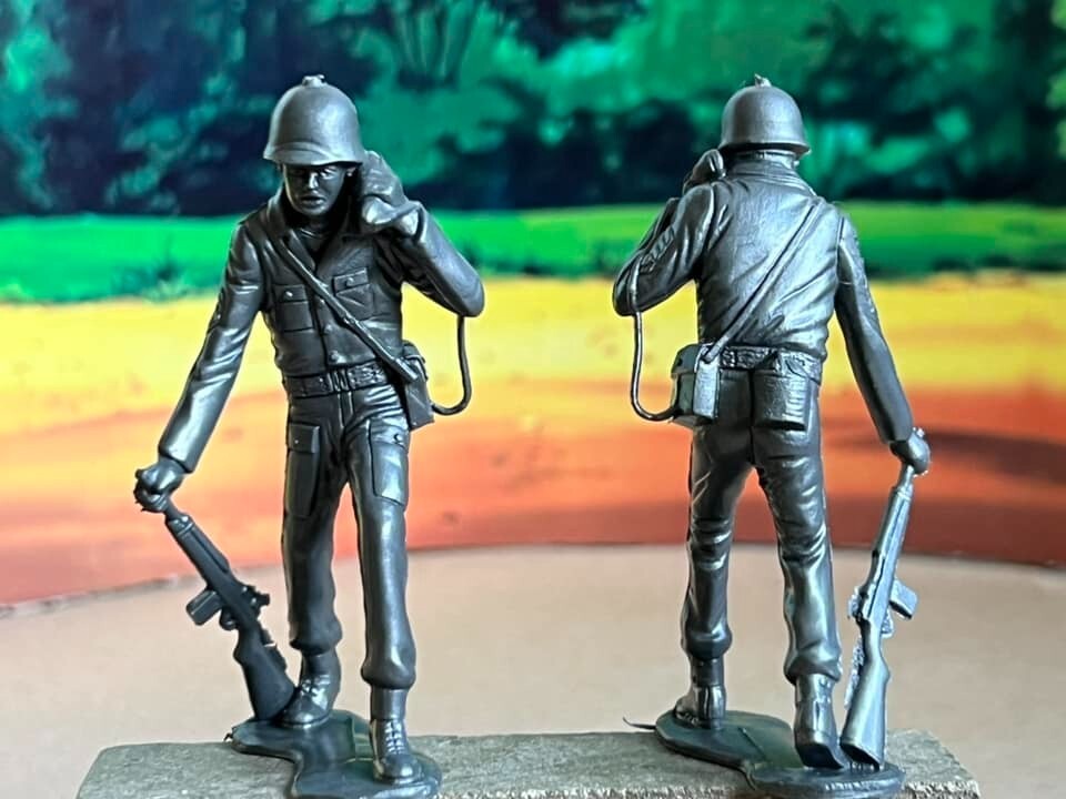 MARX RECAST 80 MM WWII AMERICAN G.I.'s 12 FIGURES, 6 POSES (GREY ...