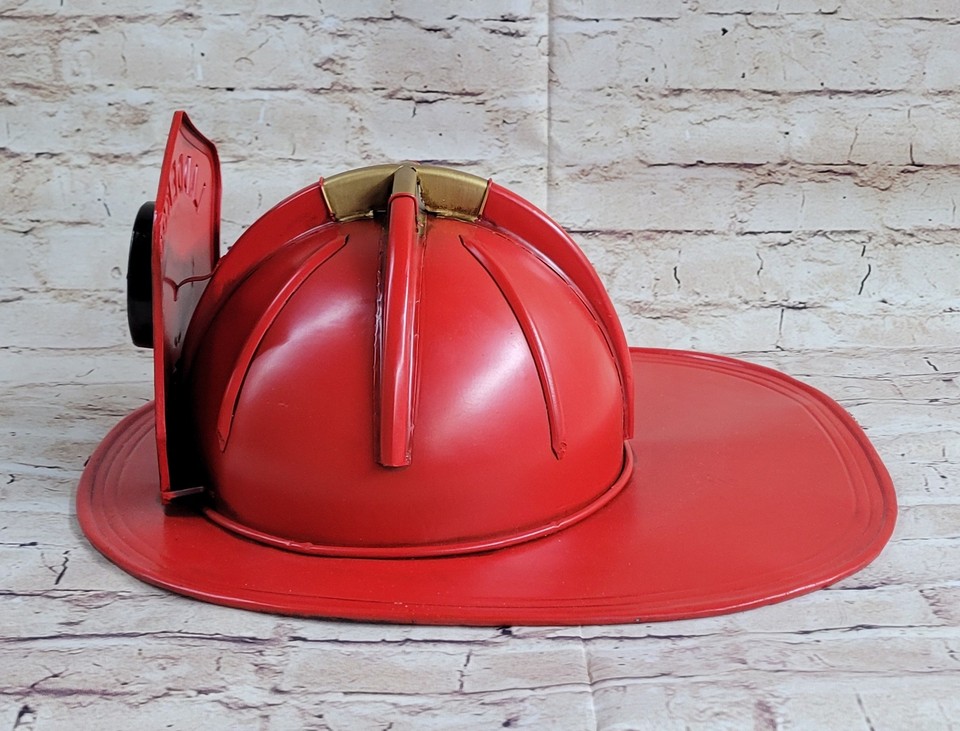 Perfect Gift For Fireman In your Life Ladder 55 Metal Chief Hat Decor ...