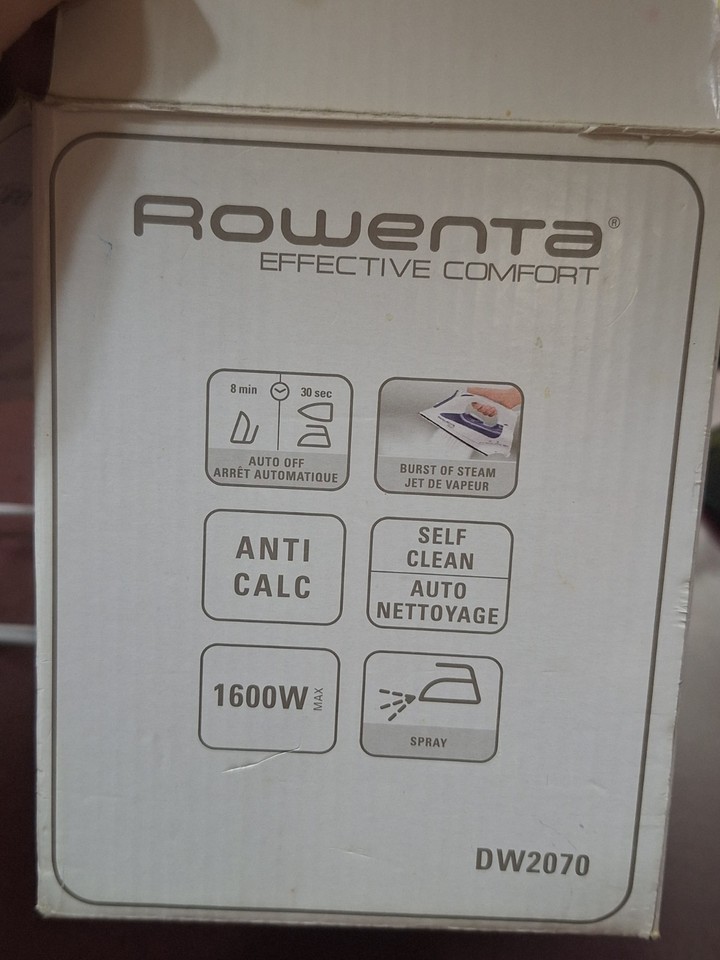 Rowenta Effective Comfort Steam Iron Stainless Steel Plate Variable ...
