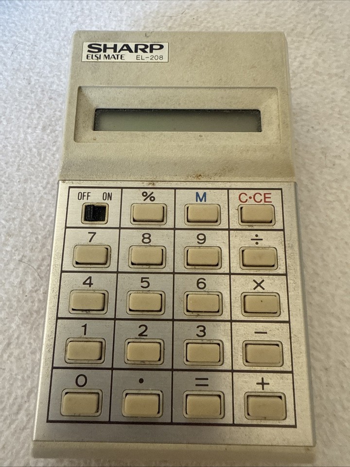 Vintage Sharp ELSI MATE , EL-208 Calculator w/ Original Box - Tested ...