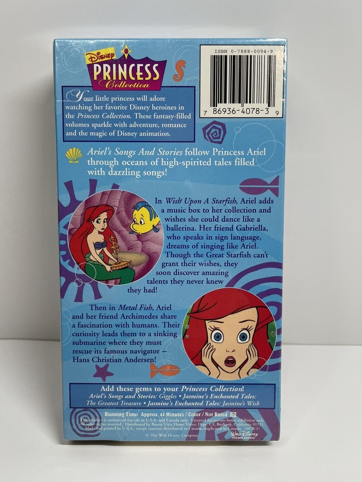 Vintage Disney Princess Collection ARIEL'S Wish Upon a Starfish VHS New ...