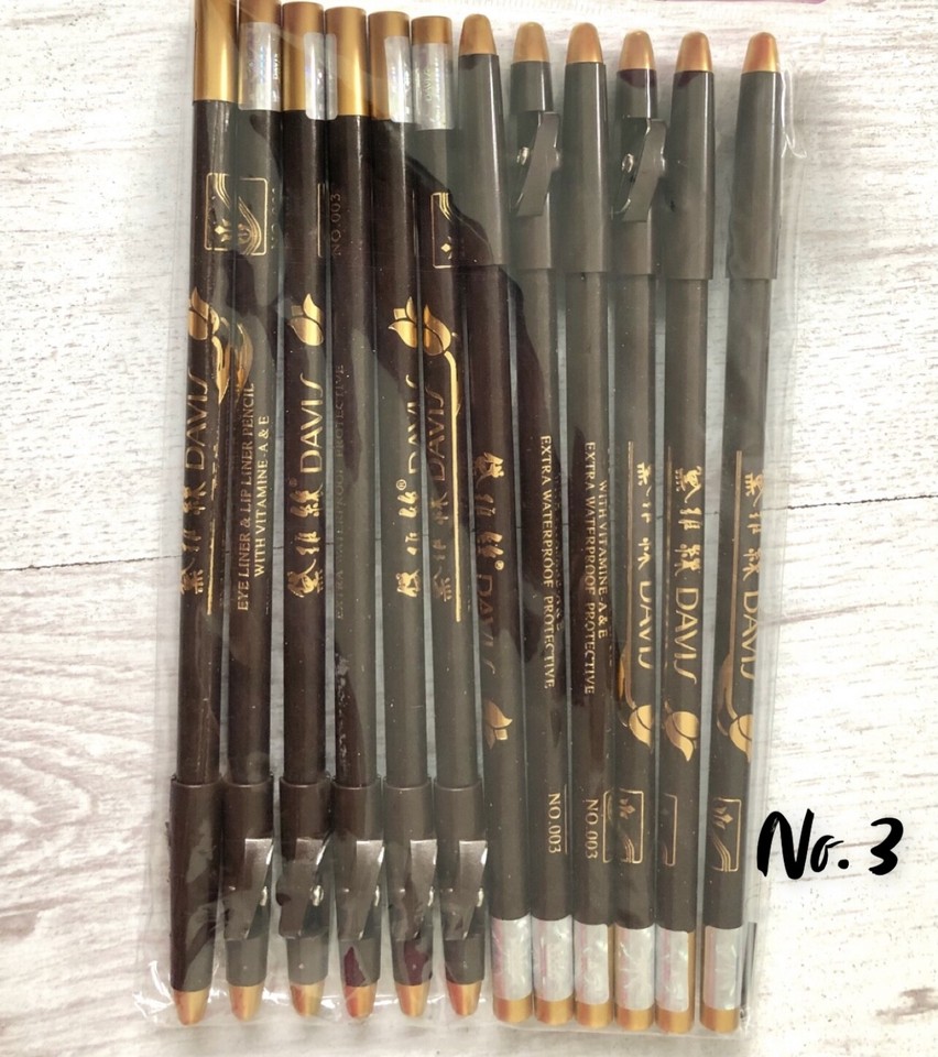 12 Pack Eyebrow Pencil Davis Waterproof Eye & Lip Liner colour 003 ...