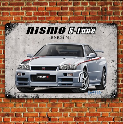 Nissan Gtr Nismo S-tune Car Metal Poster - 20x30cm (8x12in) Garage Tin ...