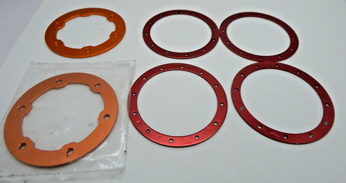 Lot of 6 RC Wheel Beadlock Rings Anodized Aluminum 1/10 Scale 2-3/8" od ...