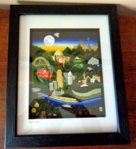 Original Kate Albert Cincinnati OH Art Print Framed & Matted Landmarks ...