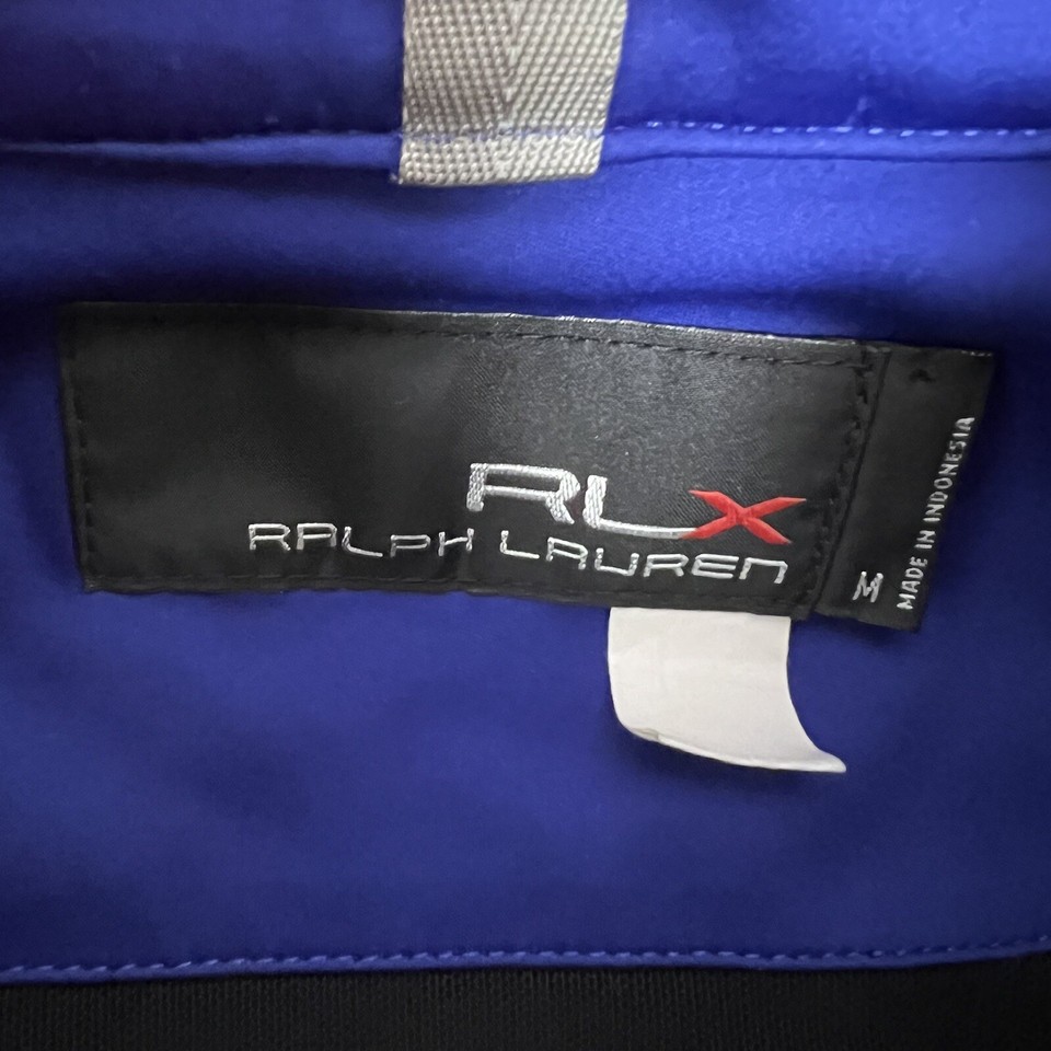 RLX Jacket Mens Medium Blue Short Sleeve 1/4 Zip Pullover Windbreaker ...