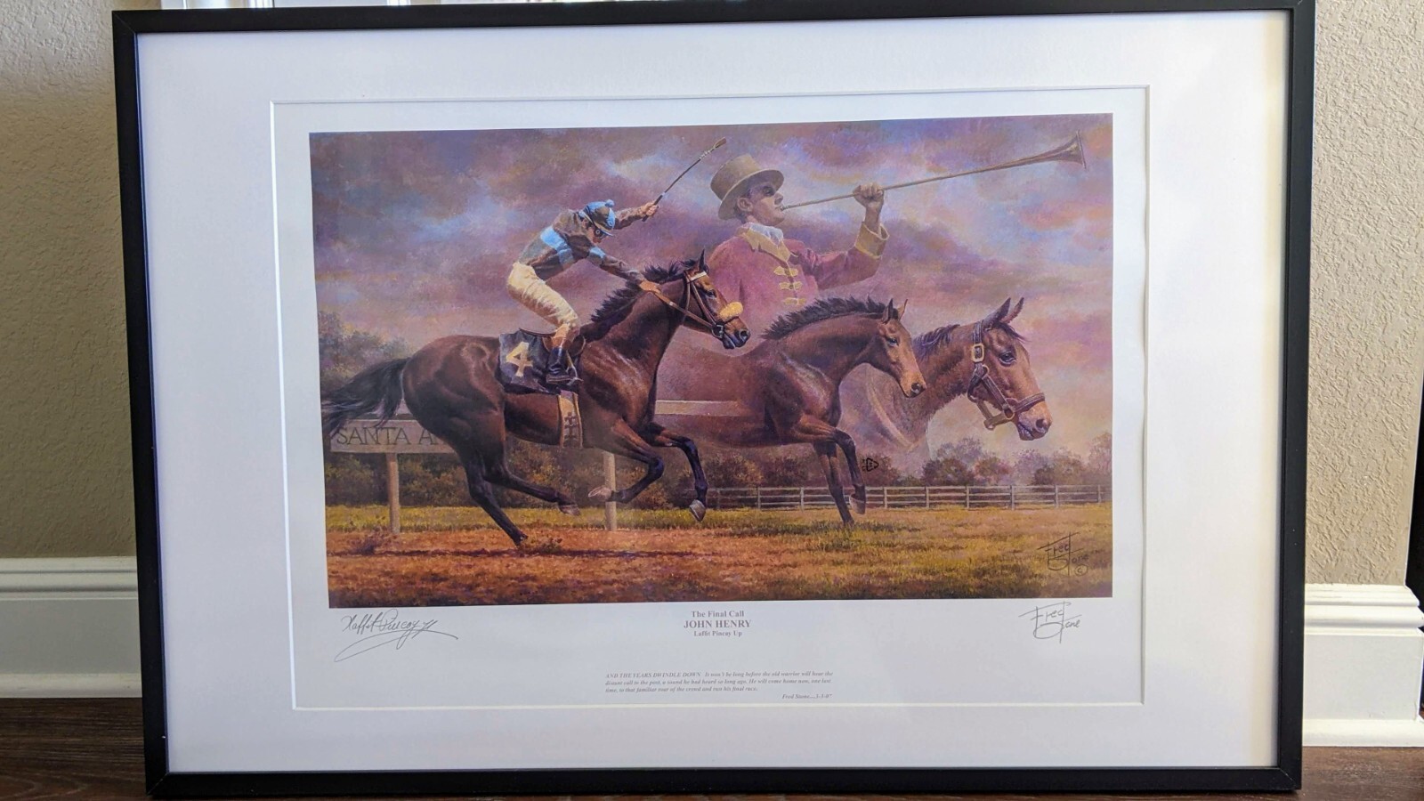 Fred Stone Art - The Final Call John Henry Laffit Pincay Up- double ...