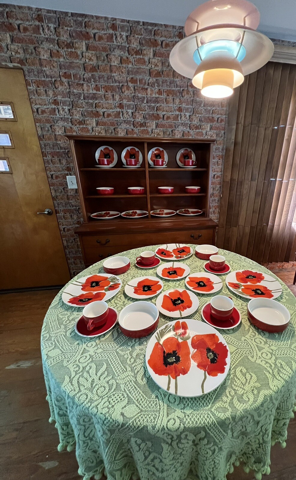 HTF Vera Neumann Mikasa Red Poppy Rare Find Service for 8 Japan Post ...