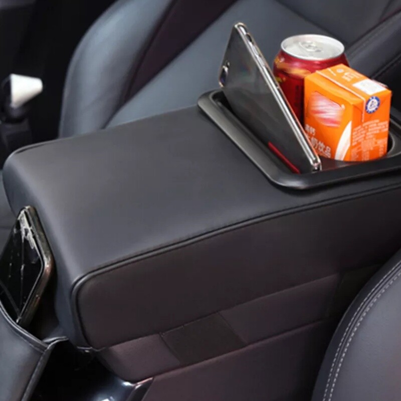 Auto Center Console Armrest Pillow Car Armrest Cushion with Cup & Phone ...
