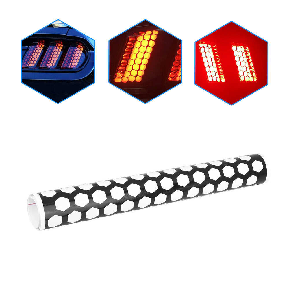 Black Car Rear Tail Light Cover Black Honeycomb Sticker Tail-lamp Decor ...