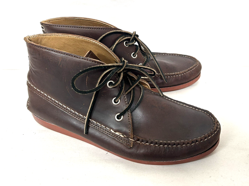 Quoddy Kennebec Chukka Men’s Brown Leather Boots Red Camp Sole Maine ...
