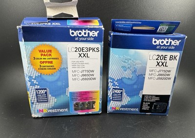 New Genuine Brother LC20E XXL Ink - Black, Magenta, Cyan - Expires in ...