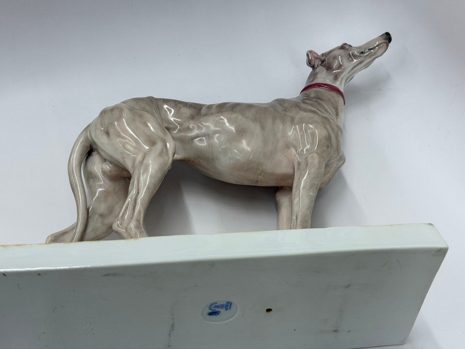 Herend Porcelain Greyhound Dog Figurine Large 13.75" Hand Painted Model ...