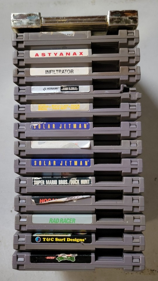 Nintendo NES Lot Of 14 Games Teenage Mutant Ninja Turtles Hogans Alley ...