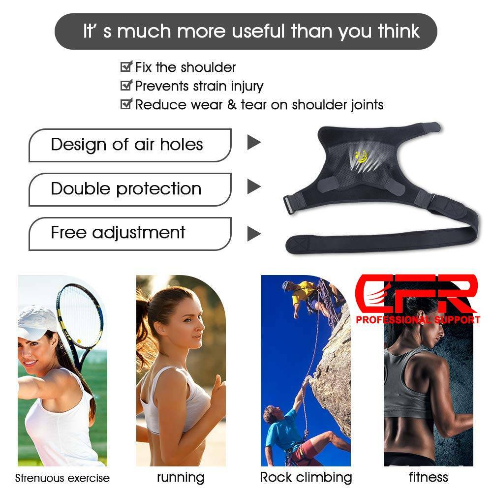 Neoprene Shoulder Dislocation Injury Arthritis Support Strap Brace Left ...