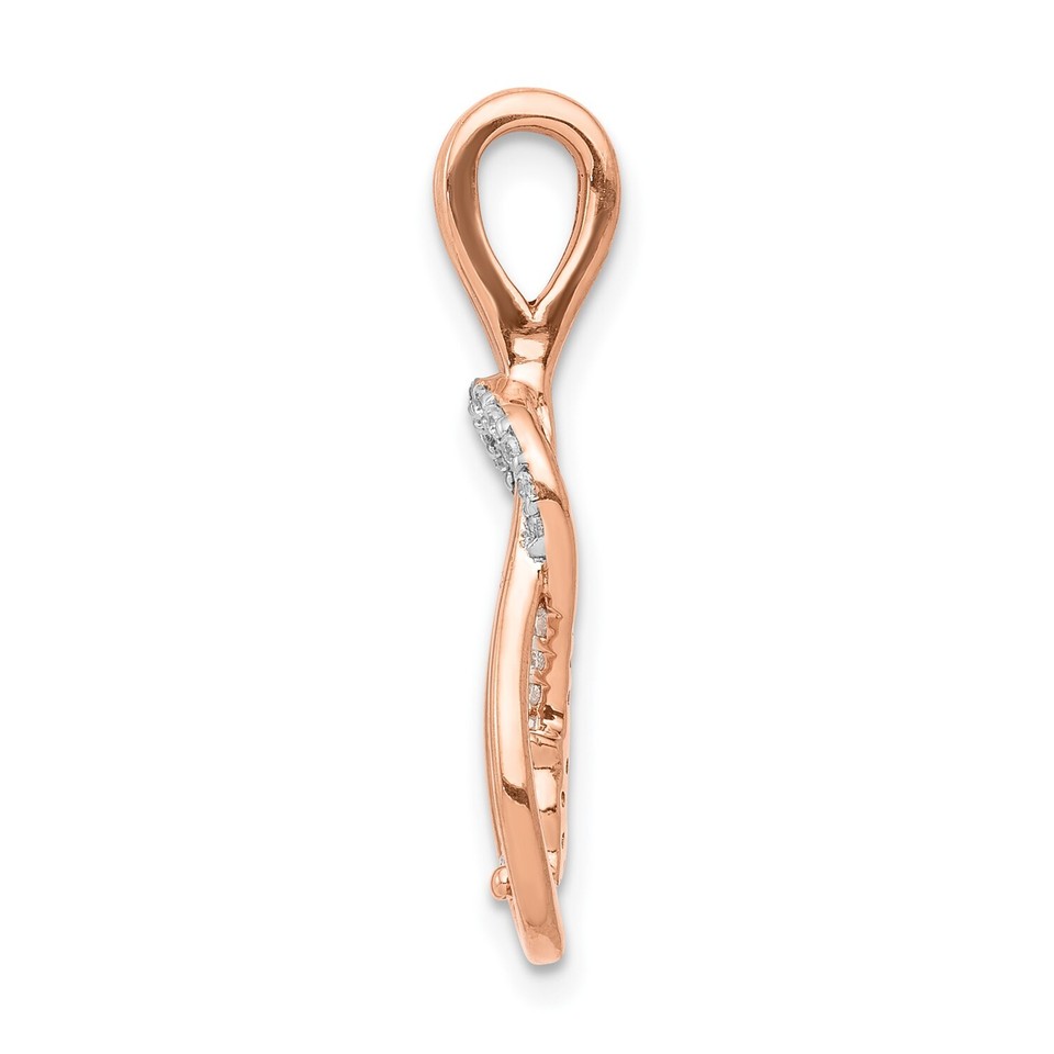 14k Rose Gold Lab Grown Diamond Intertwined Knot Slide Cluster Pendant ...