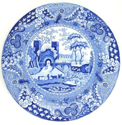 RARE Antique Early Spode "Castle" Blue & White Transfer Plate; Ca 1810 ...