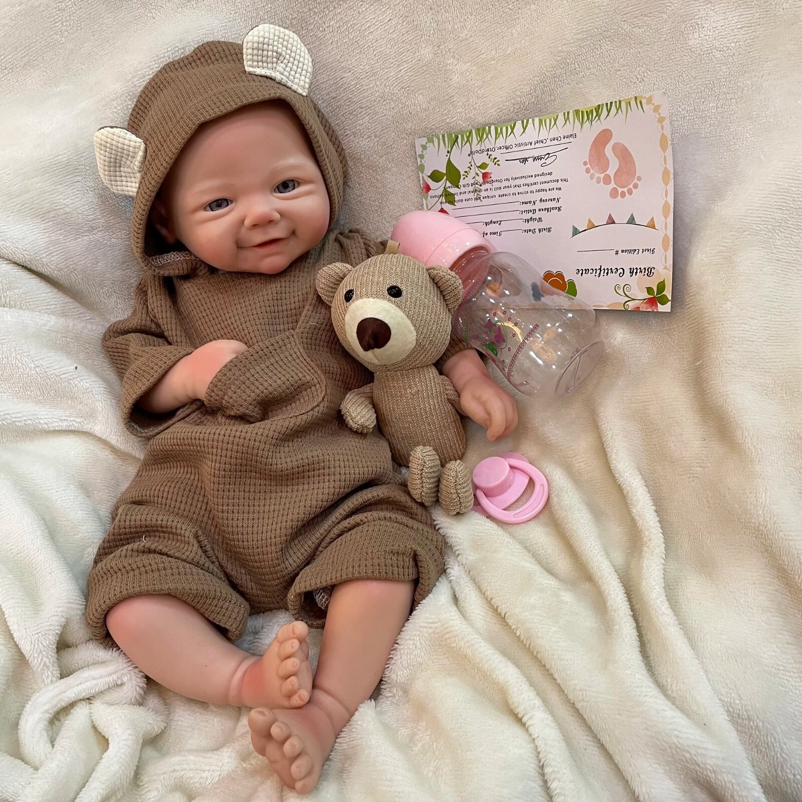 42cm Full Body Silicone Girl Baby Doll Reborn Realistic Adorable Soft ...