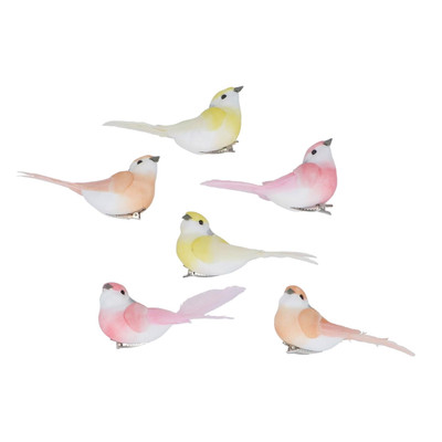 Easter Decorations, Clip on Birds Set of 6 Pastel Colour Bird Clips ...