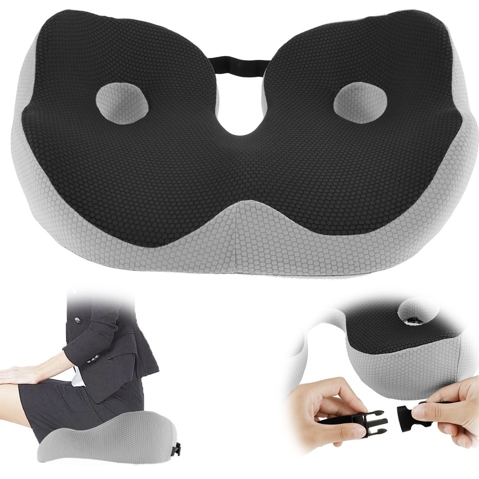 Memory Foam Seat Cushion Seat Cushion with Adjustable Buckle Ergonomic ...