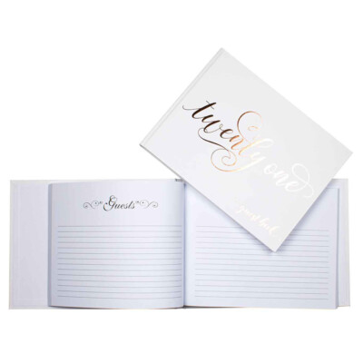 21st Birthday Signature Guest Book Rose Gold Text 23x18cm Novelty ...