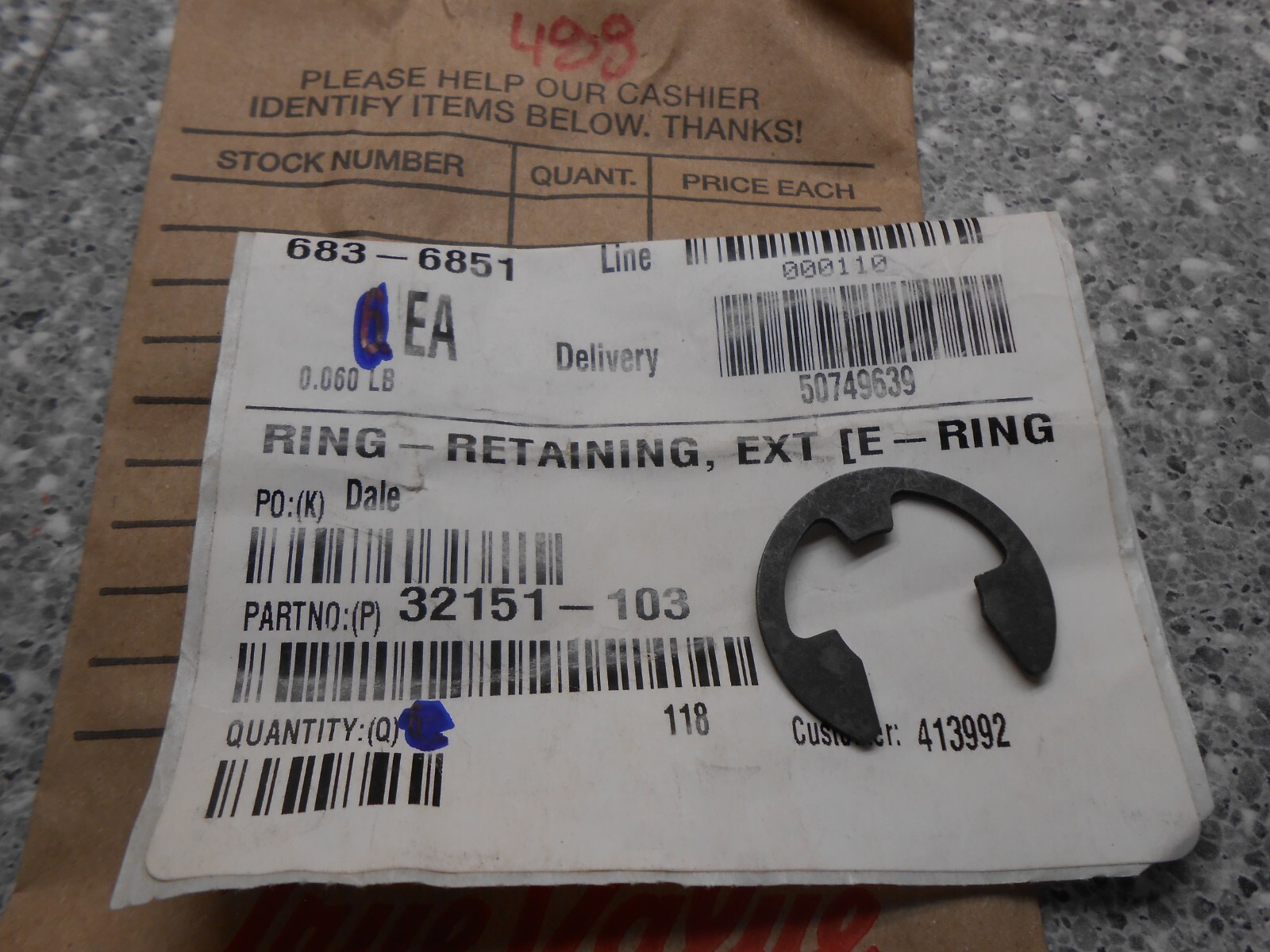 Toro 32151-103 External Retaining Ring | eBay