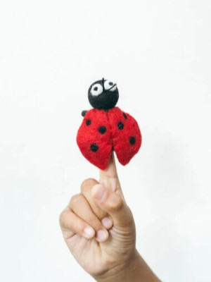 Finger Puppet Ladybug 100% Wool Felt Toy Garden Life Handmade Fair ...
