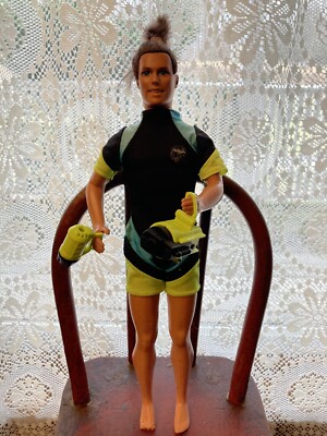 1968 Body 1990 Head Mattel KEN Doll Rooted Brown Hair 12" Tall W/ Scuba ...