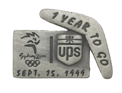 SYDNEY 2000 OLYMPIC GAMES 🥇 UPS 1 YEAR TO GO 🪃 SPONSOR PIN, BADGE ...