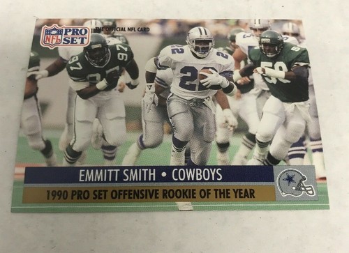 1990 Pro Set Offensive Rookie of The Year Emmitt Smith #1 Football Card ...