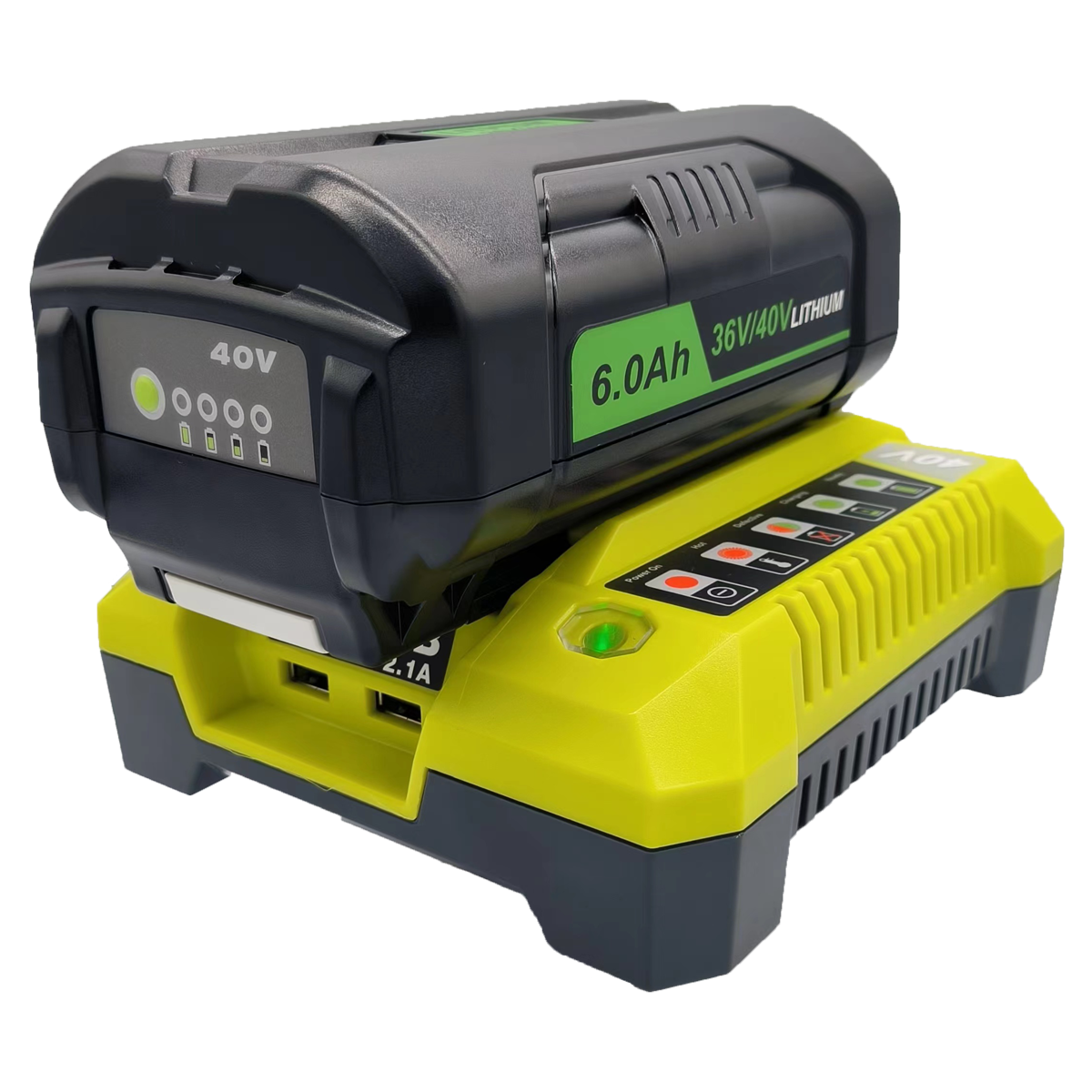 Battery & Charger For Ryobi 36V BPL3626 BPL3640D Lawn Mower Blowers ...