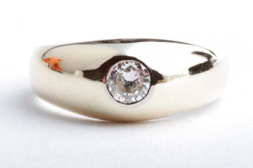 Solitaire Diamond Men's Ring 585 14K Yellow Gold Size 61 | eBay