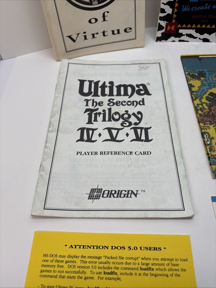 Ultima The Second Trilogy (IV-V-VI) 1990 PC – Big Box – Complete 3.5 ...