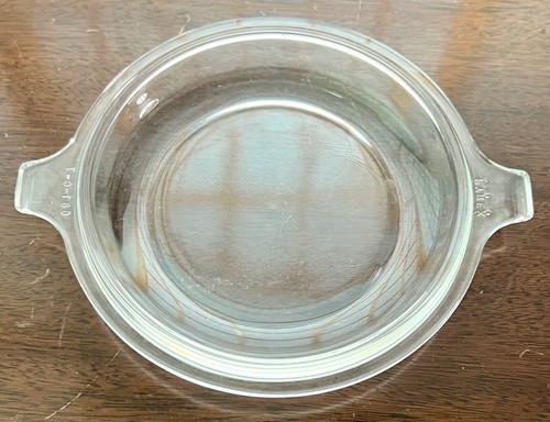 VNTG Pyrex 681-C-7 Casserole Replacement Lid Only Round Clear Glass Tab ...