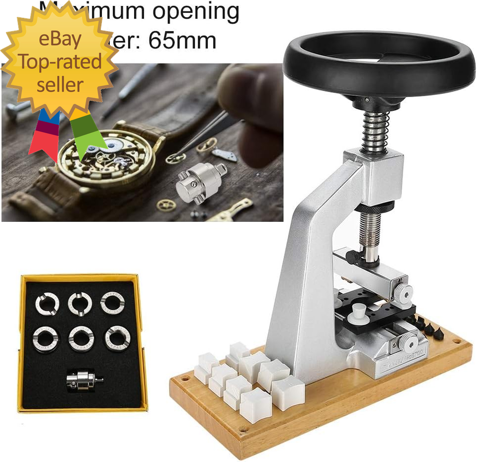5700 Bench Watch Case Opener Wristwatch Tool Back Opener with 6 Dies ...