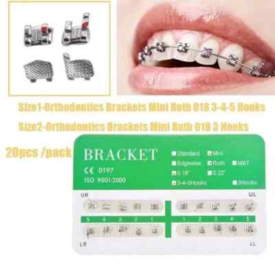 Dental Orthodontics mini roth Brackets Brace Mini MBT 018 3-5 Hooks | eBay