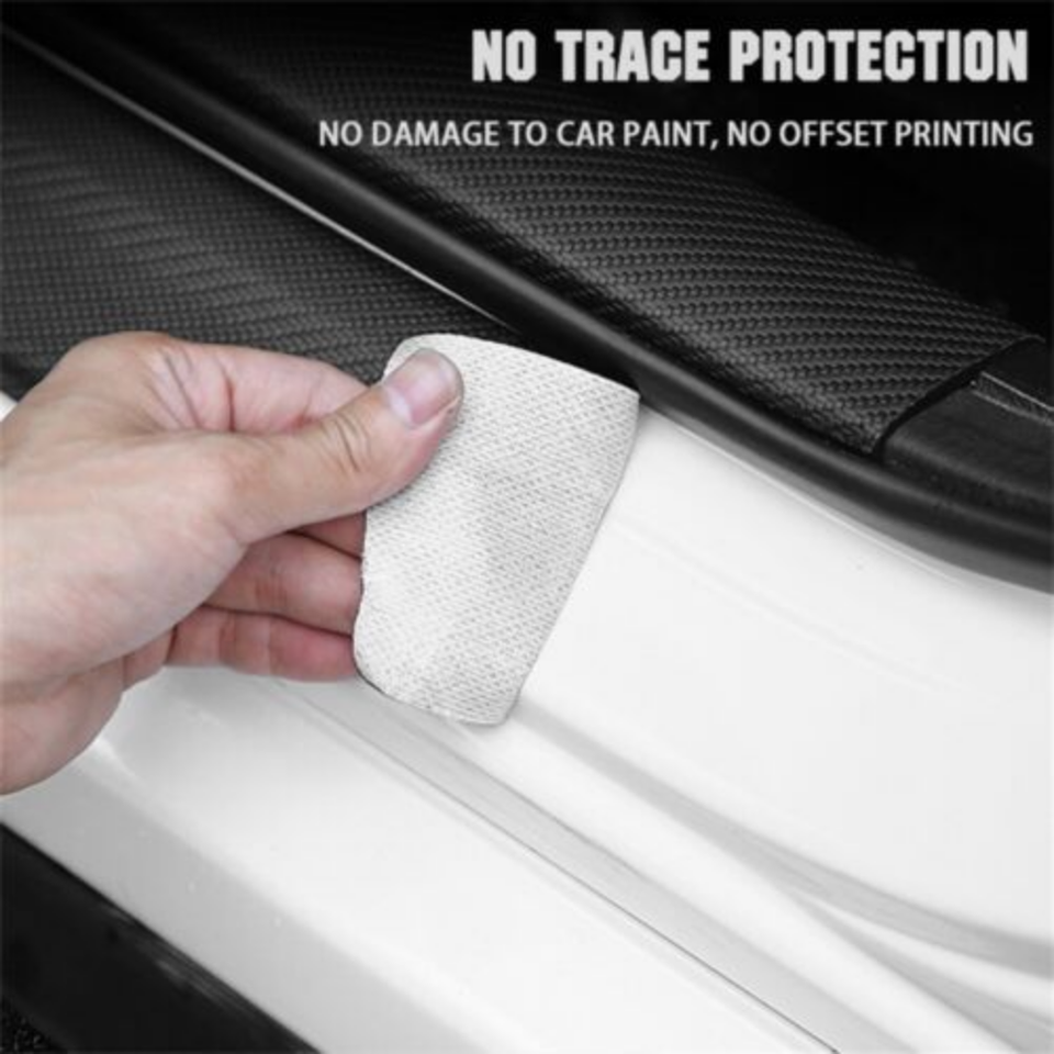 4Pcs Blue Car Door Sill Stickers For 300/C/300S Carbon Fiber Leather ...