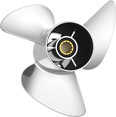 10.25 x 15 YBS Polished Stainless Steel Outboard Prop For Yamaha 25 ...