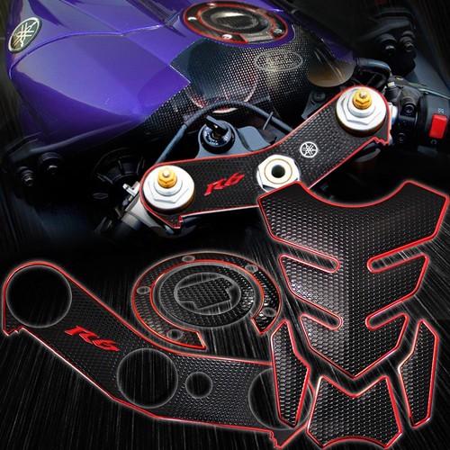 Handle Yoke+Fuel Cap Sticker Cover+Tank Pad 06-17 YZF R6 Perforated ...