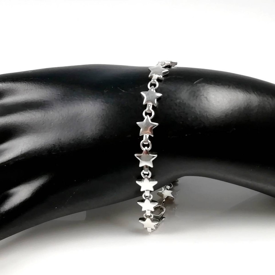 Tiffany & Co. Star Link Bracelet 7.5" Silver 925 Auth w/Bag #3635 | eBay