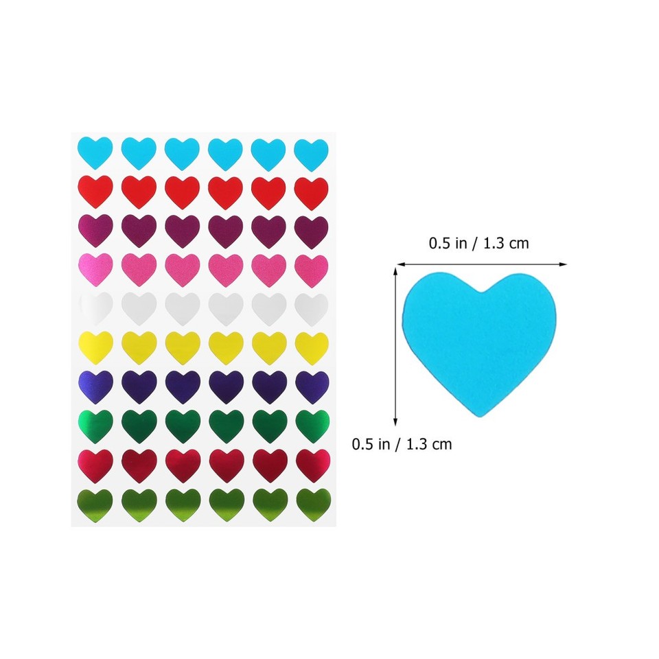 50 Sheets Valentine's Day Love Sticker Heart Label Stickers Shiny | eBay UK