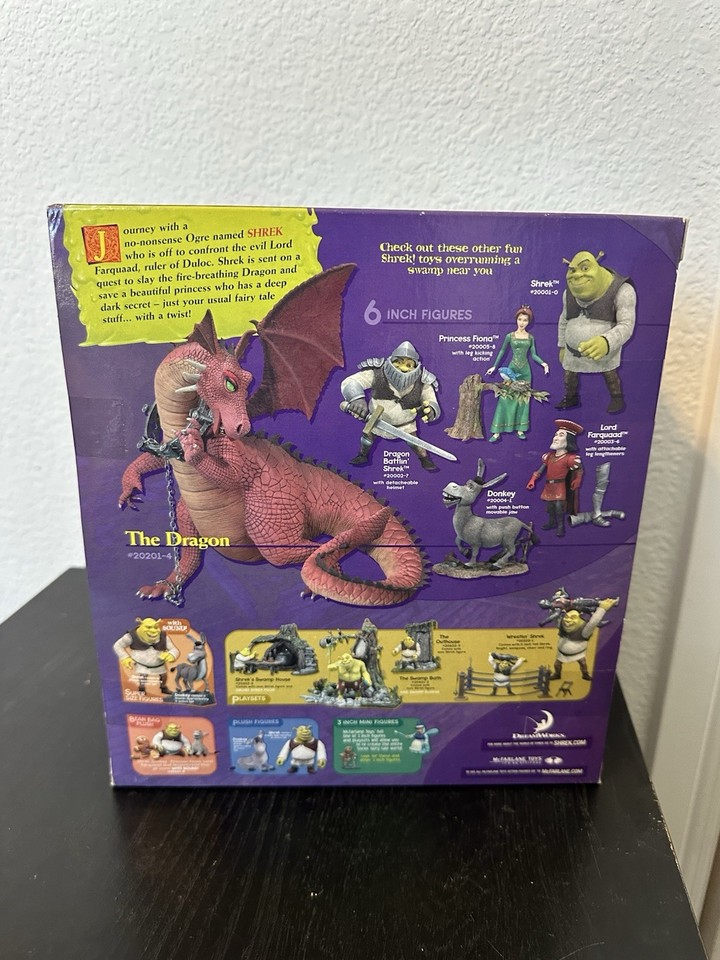 SHREK THE DRAGON FIGURE 2001 BENDY WINGS IN ORIGINAL BOX MCFARLANE TOYS ...