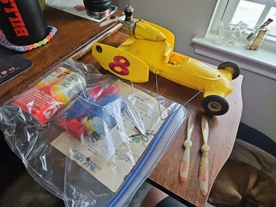 Vintage COX SHRIKE Prop Rod Gas Powered Tether Car For Parts Repair W ...