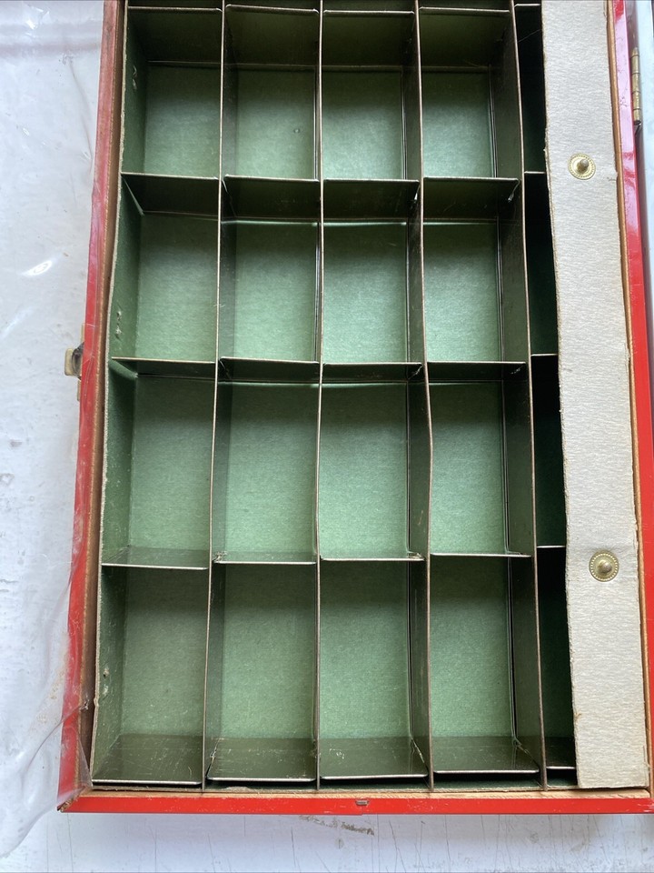 Vintage Miniature Cars Red Carrying Case American Metal Box Co. Newark ...