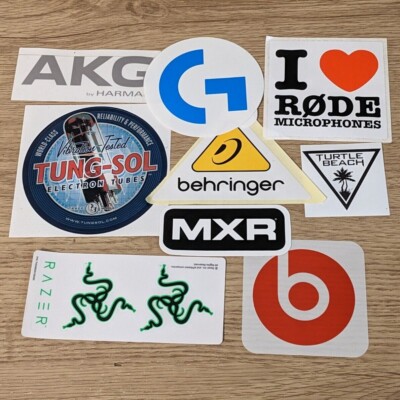 Audio logo sticker decal for Logitech Behringer Beats Razer Turtle AKG ...