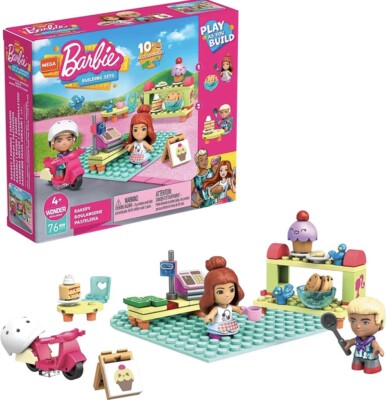 Barbie Mega Building Construction Set - Bakery Play set 76pc - Brand ...