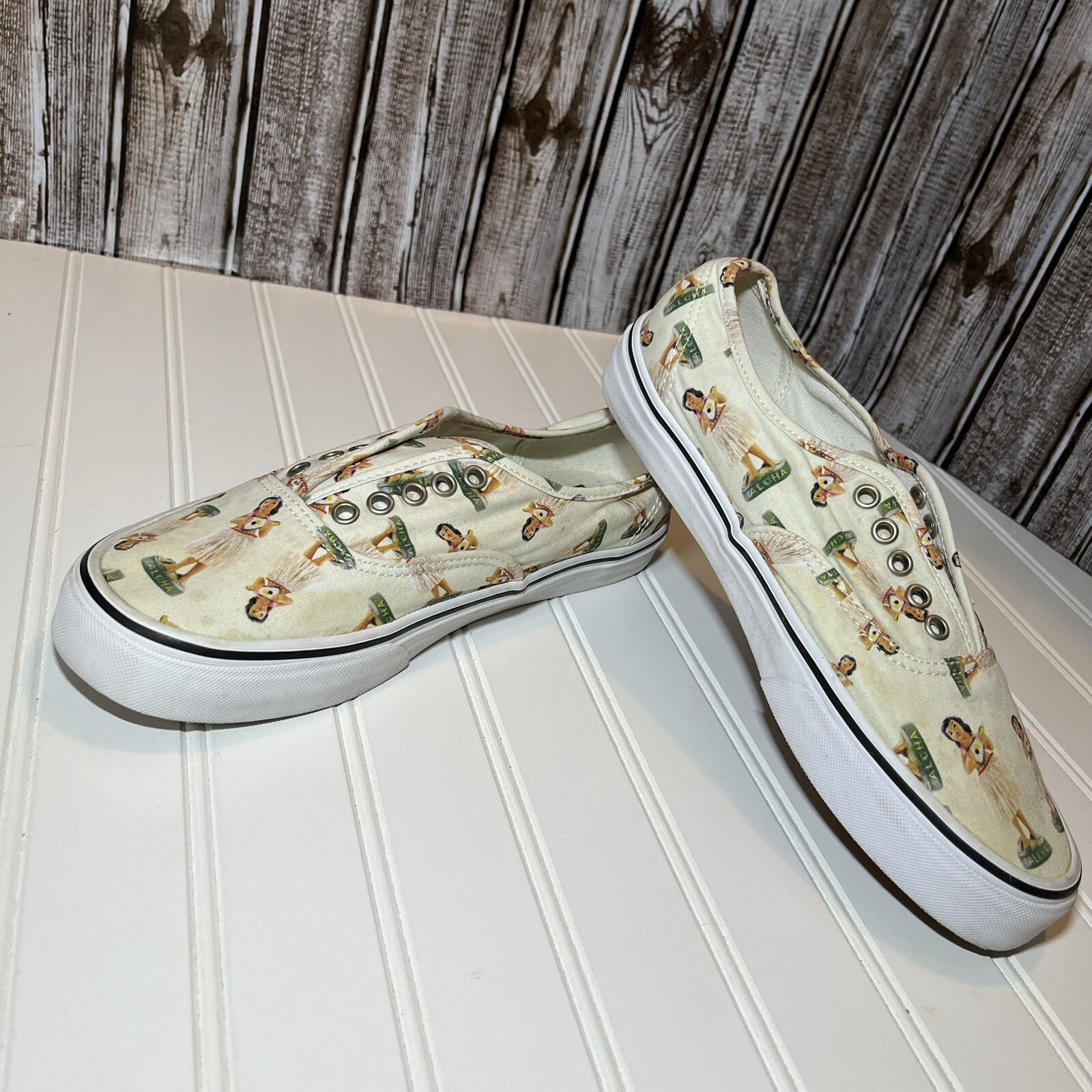 Vans Shoes Aloha Hula Girl Hawaiian Lace Up Low Size … - Gem