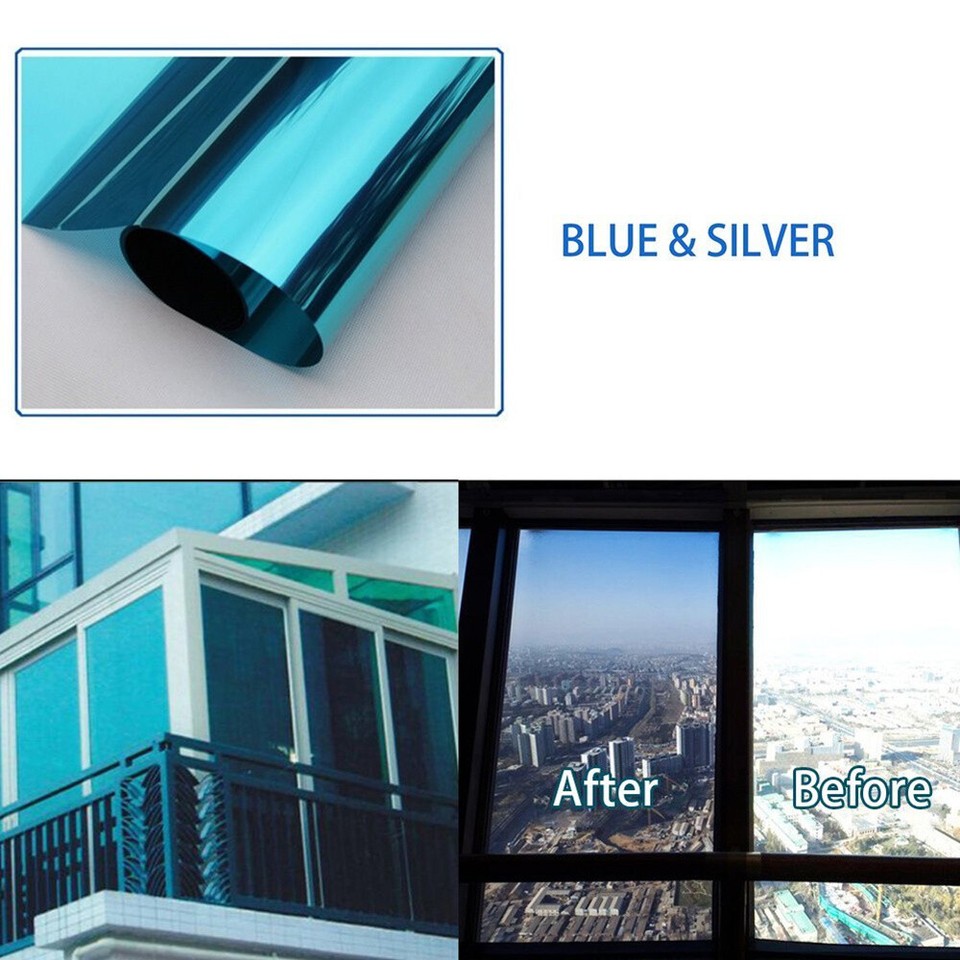 Blue&silver One Way Mirror Window Film SolaR tINT Reflective window ...