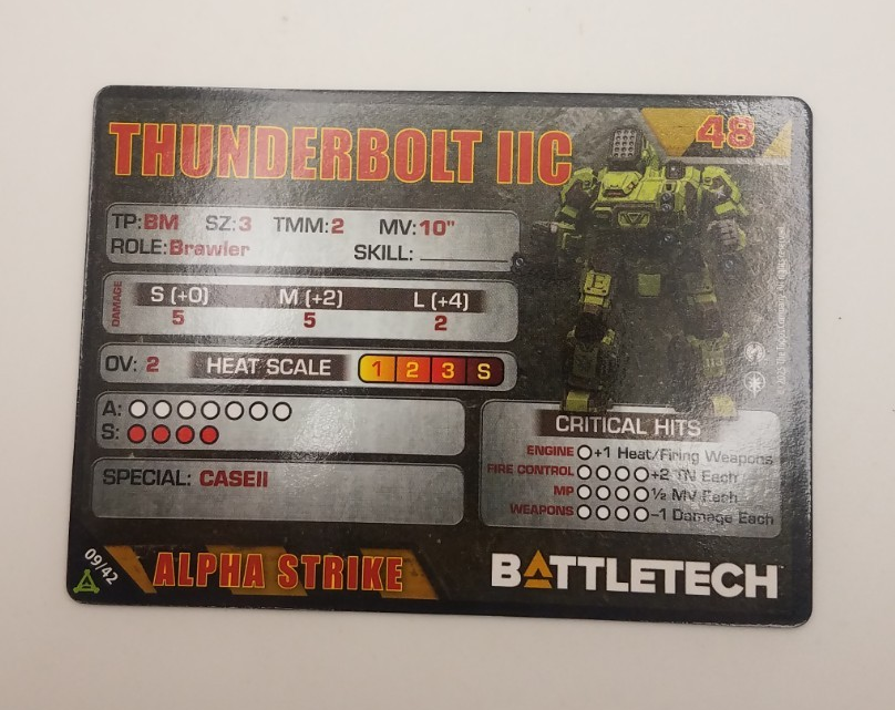 Battletech Aces Scouring Sands - Thunderbolt IIC *Mech & Alpha Strike ...